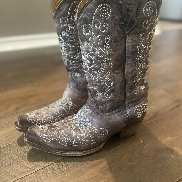 Corral | Shoes | Genuine Corral Leather Cowboy Boots Size 5 | Poshmark